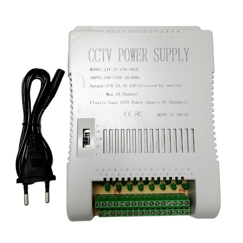 16CH 12V 1A CCTV Centralized Power Supply Channel Output Switching Mode ...