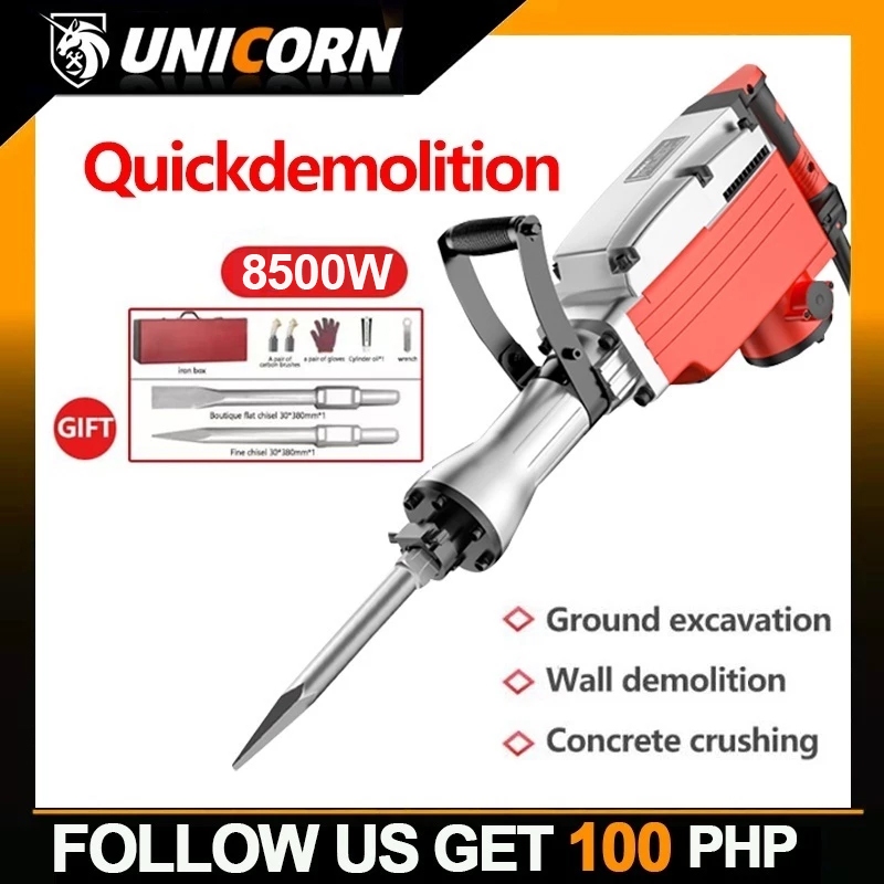 Unicorn Demolition Hammer / Jack Hammer HEAVY DUTY 65A 8500W Electric ...