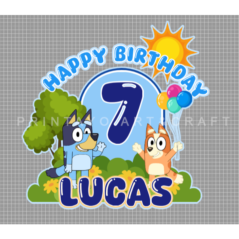 Bluey Cartoon 2D Cake Topper | Shopee Philippines