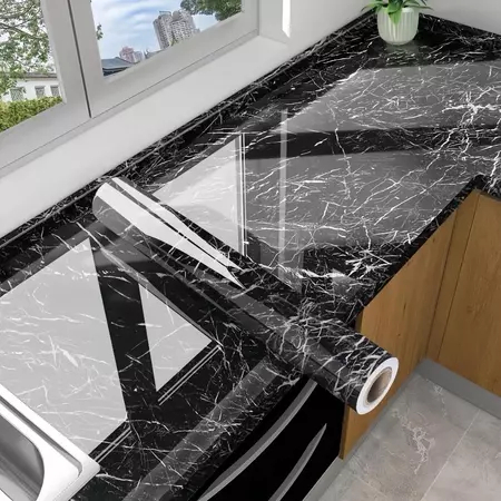 1M-10Mx60cm Marble Wallpaper Waterproof Oil-Proof Wall Stickers PVC Self Adhesive Kitchen ...