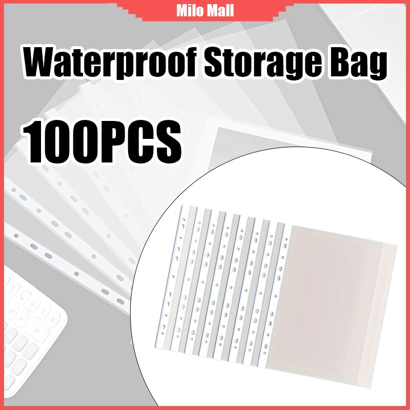 100PCS Plastic Protection File Bag Clearsheet Sheet Protector For File ...