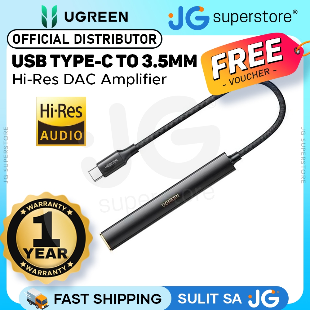 UGREEN EpicSound USB Type C Male to 3.5mm Female DAC Amplifier Audio Adapter for PC Phone ...