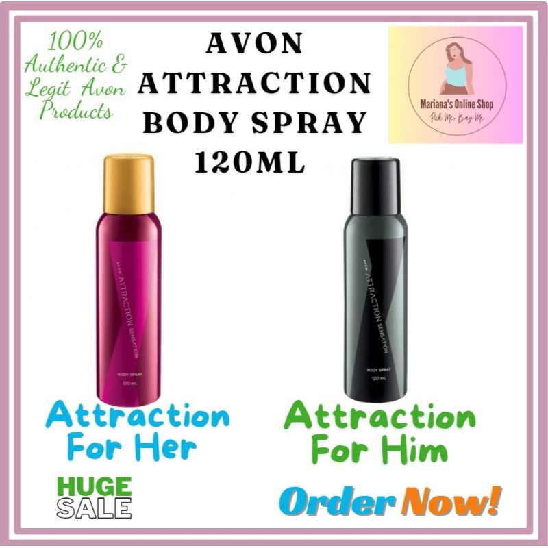 AVON ATTRACTION BODY SPRAY PERFUME 120ml | Shopee Philippines