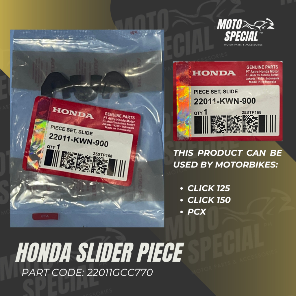 Honda Slider Piece: 22011-KWN-900 For Click 125 / Click 150 / AIRBLADE ...