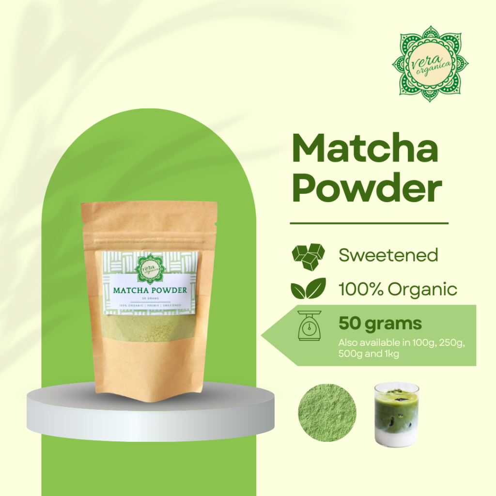 MATCHA POWDER LATTE FOR BEVERAGE SWEETENED PREMIX KETO ORGANIC 50 grams ...