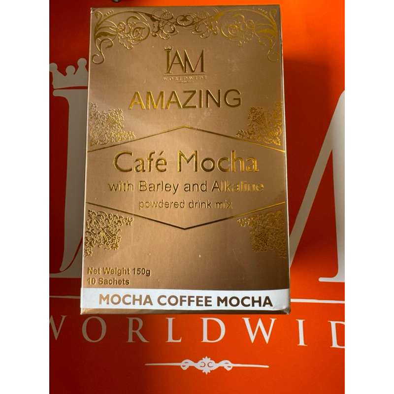 IAM AMAZING CAFE MOCHA 10 SACHETS WITH MIX BARLEY ALAKALINE POWDER(150g ...