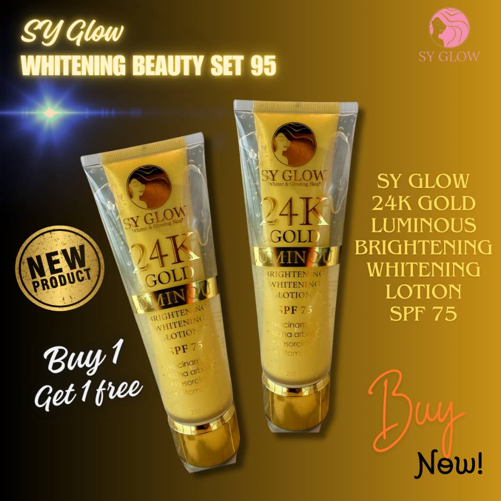 SY Glow Whitening Beauty Set 95 - 24k Gold Luminous Lotion | SPF 75 | Brightening & Whitening ...