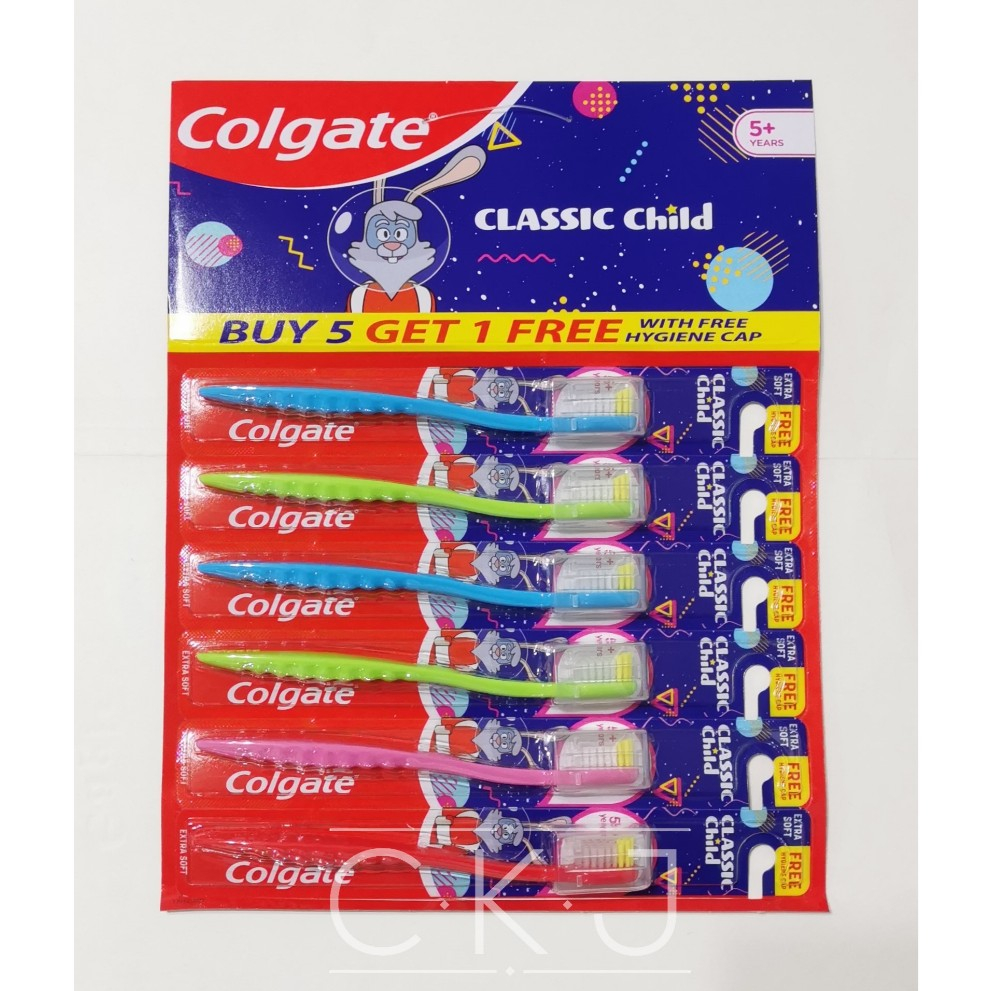 Colgate Classic Child Toothbrush Ages 5+ (Extra Soft) BUY 5 GET 1 FREE ...