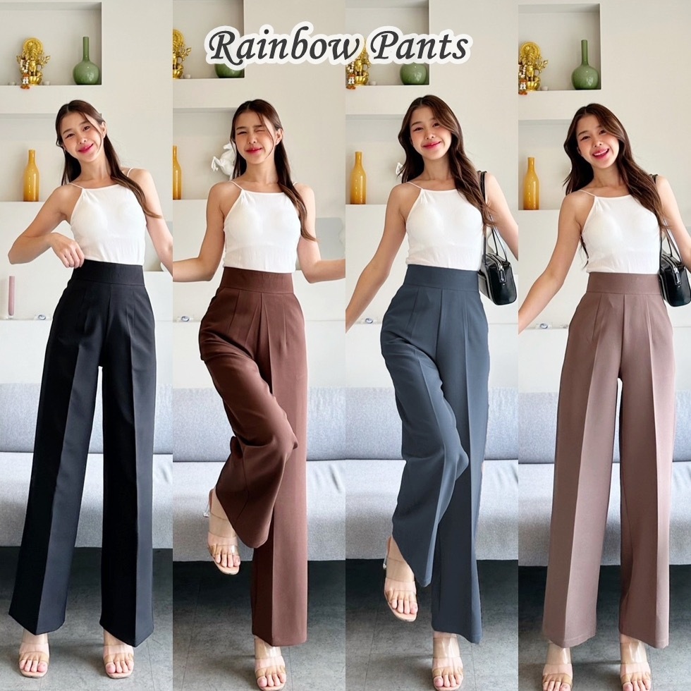 Women's Casual Attire Semi-Canvas Style Poly-cotton Trousers Retro ...