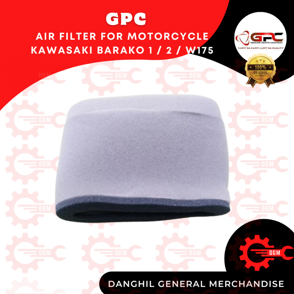 GPC AIR FILTER FOR MOTORCYCLE Kawasaki Barako 1 / 2 / W175 | Shopee ...