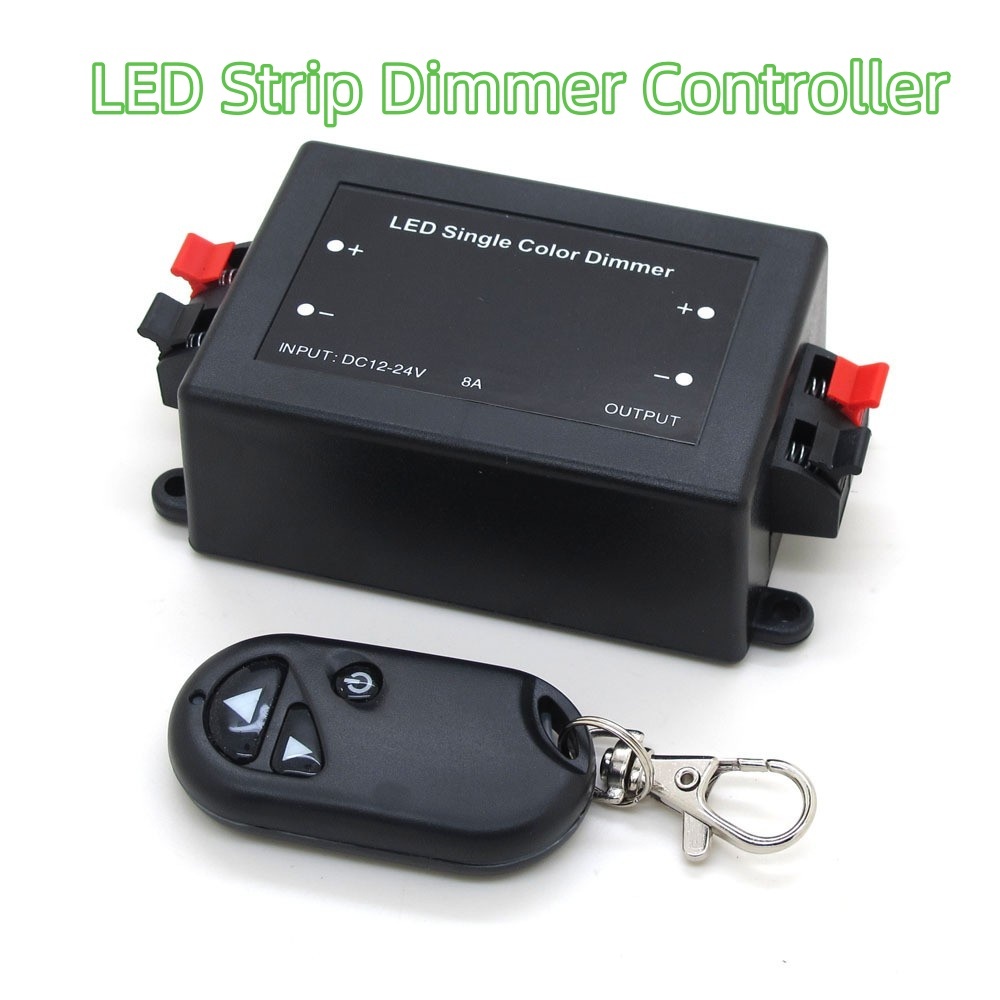 Universal DC 12V/24V 8A RF Wireless Remote Single Color LED Strip ...