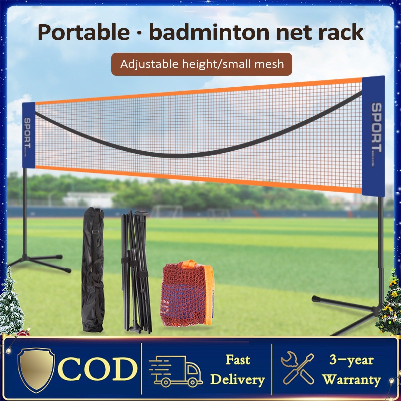 Badminton Net Portable Folding Adjustable Steel Tube Bracket volleyball train net Carry Bag ...