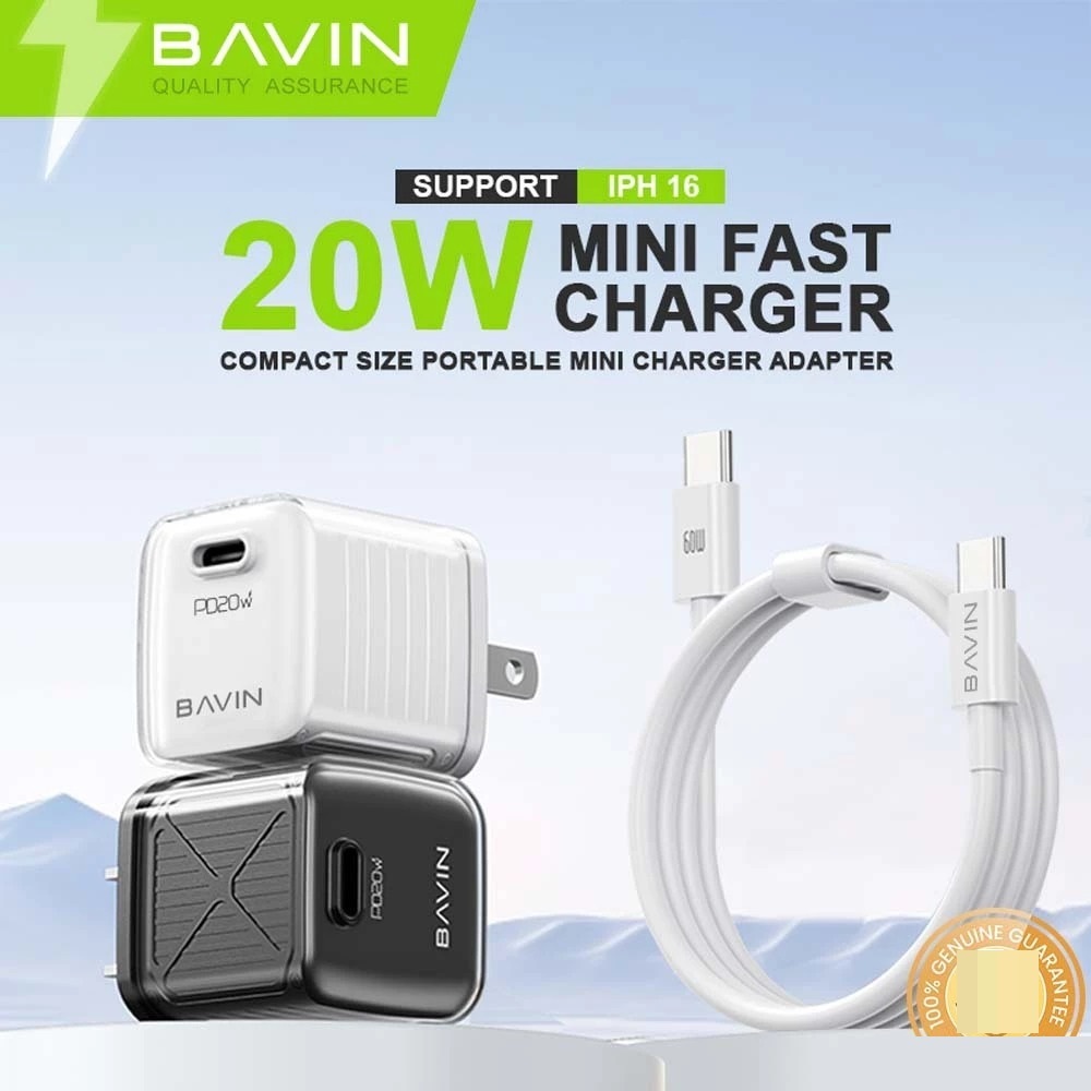 cod BAVIN PC966 PD 20W Mini Fast Charger Adapter for Android Type-C ...