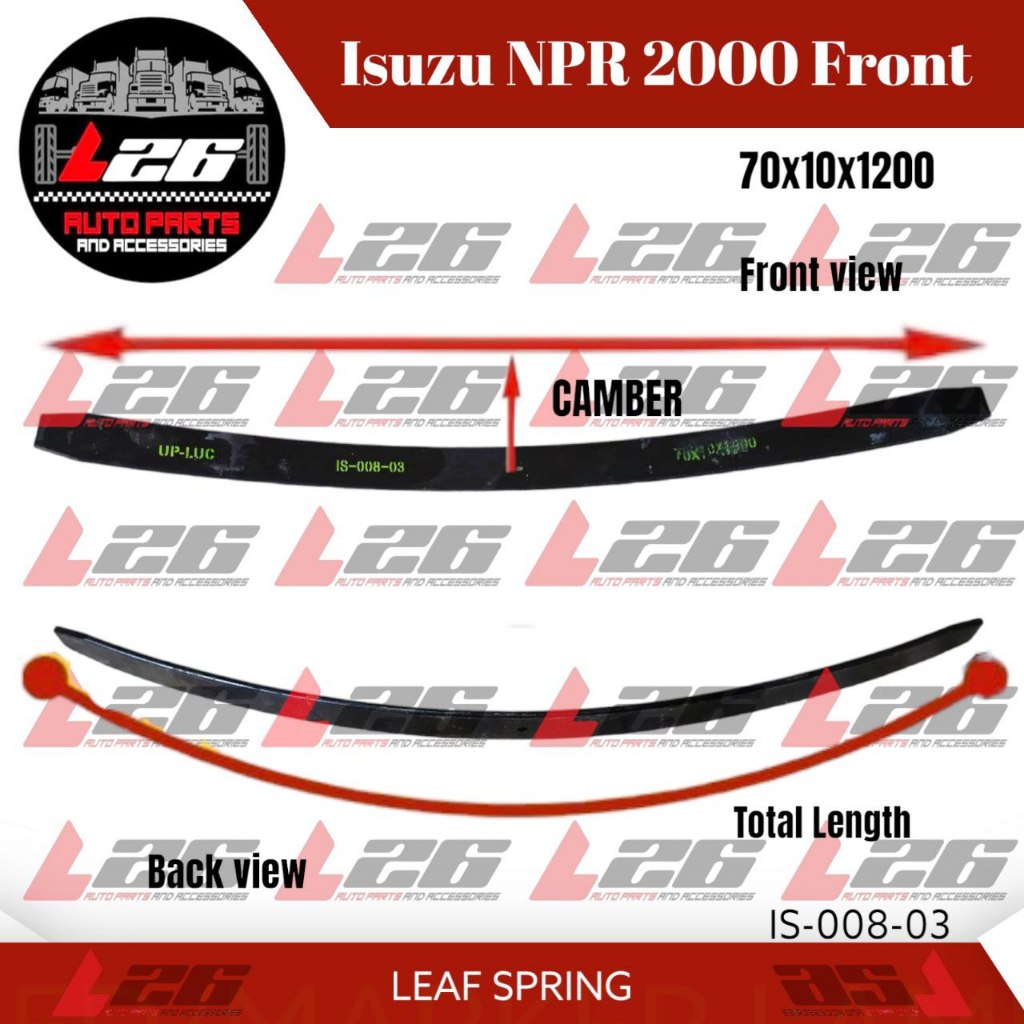UP-LUC Leaf Spring Molye for Isuzu NKR 2000 Front 70X10X1200 sizes ...