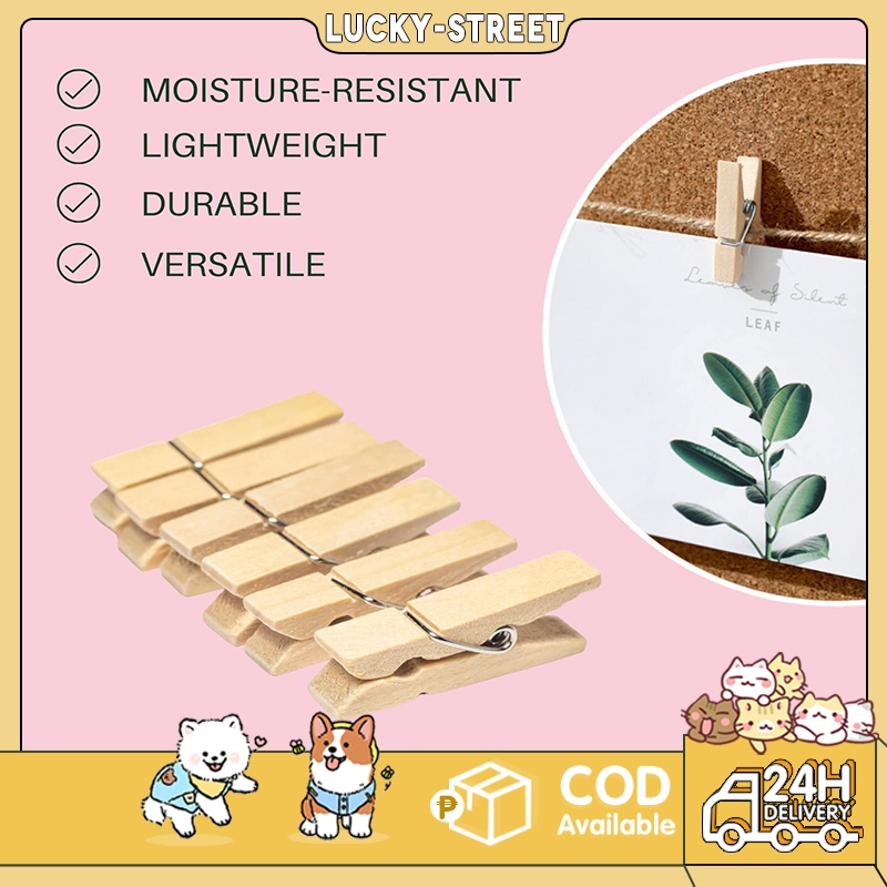 100pcs Mini Size Natural Wooden Clips Clothespin Clips for Photos Paper ...