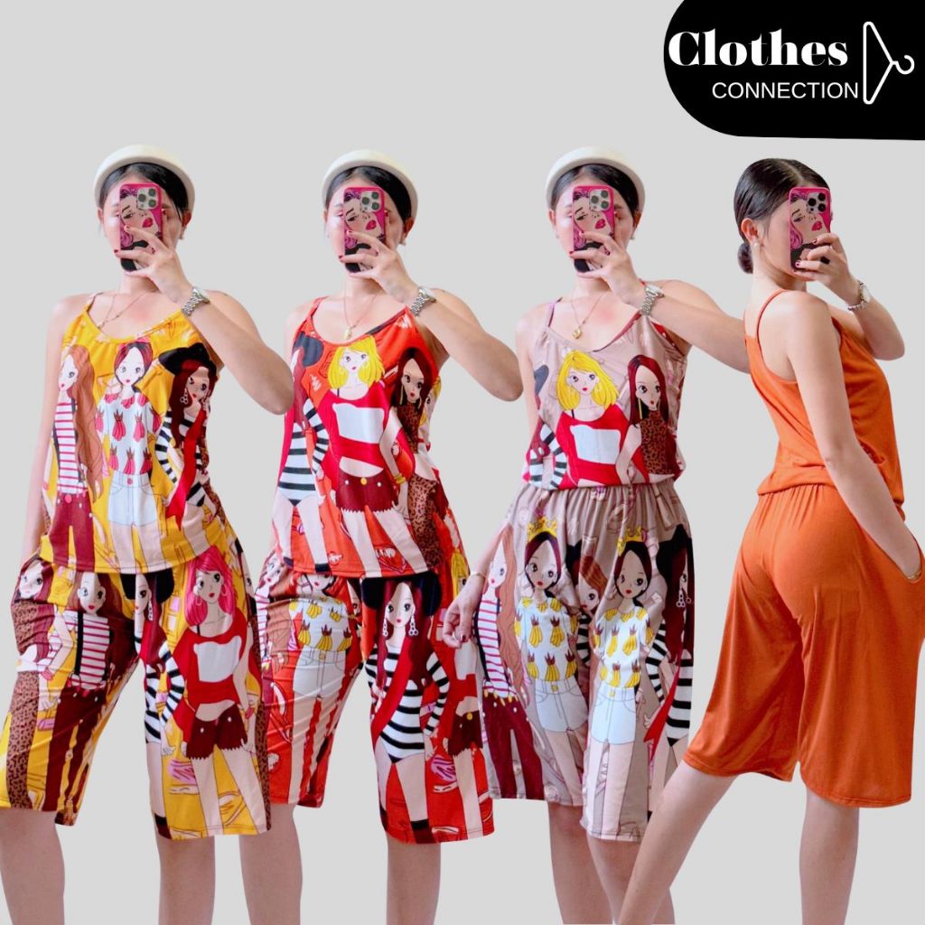 Spaghetti Sando Tokong Terno for Woman Pambahay Plain and Printed Style ...