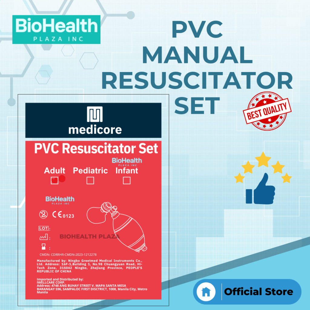 medicore PVC Manual Resuscitator Set (Ambu Bag) | Shopee Philippines