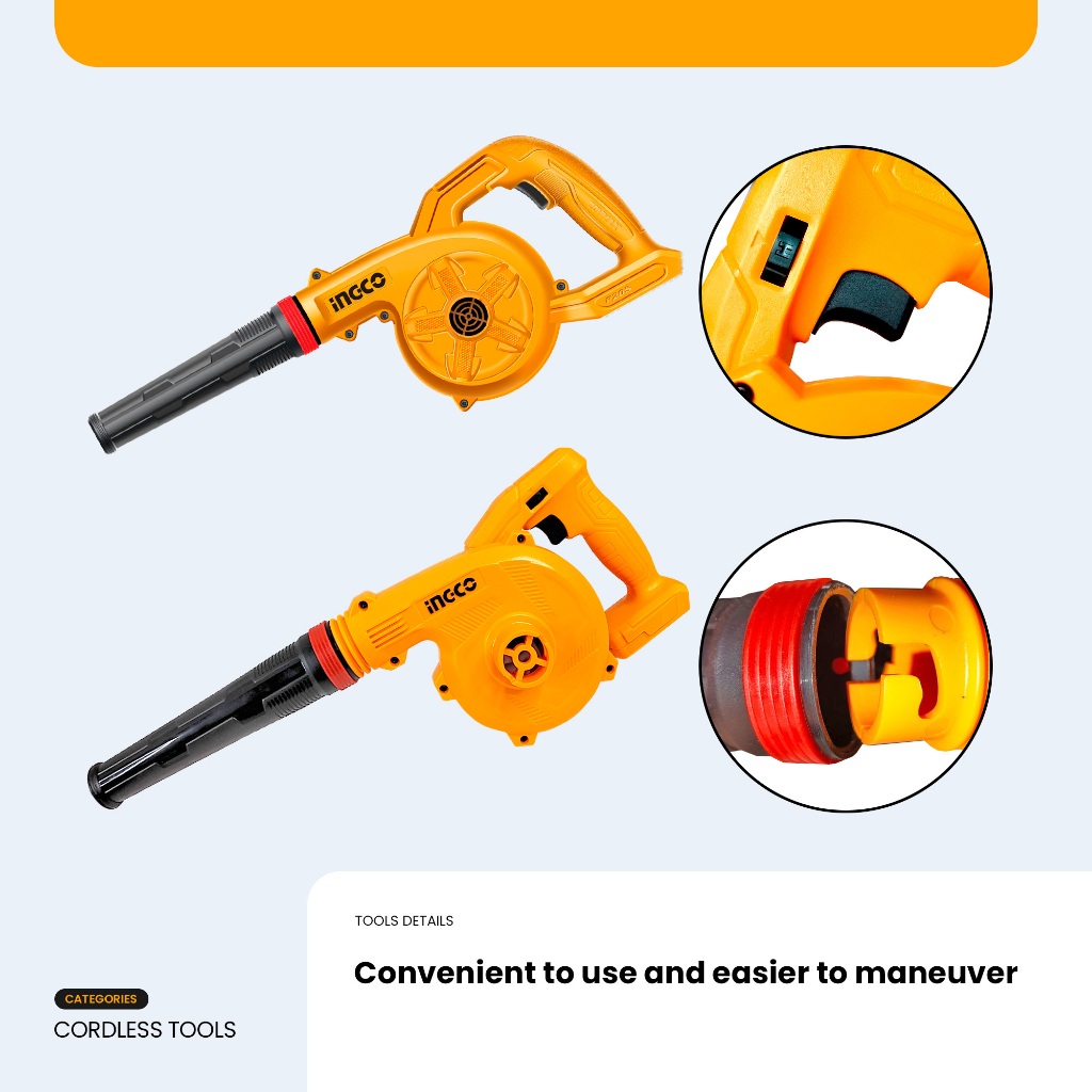 Ingco 20V Li-Ion Cordless Blower with Unit Only | Battery and Charger ...