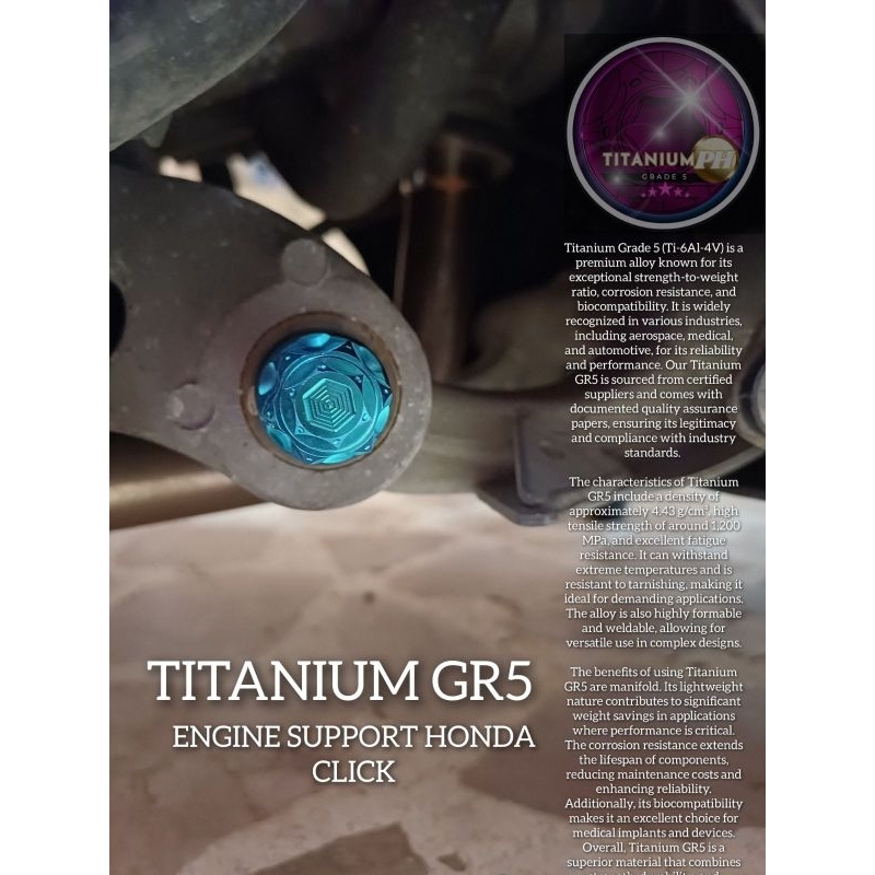 TITANIUM GR5 ENGINE SUPPORT AXLE HONDA CLICK | Shopee Philippines