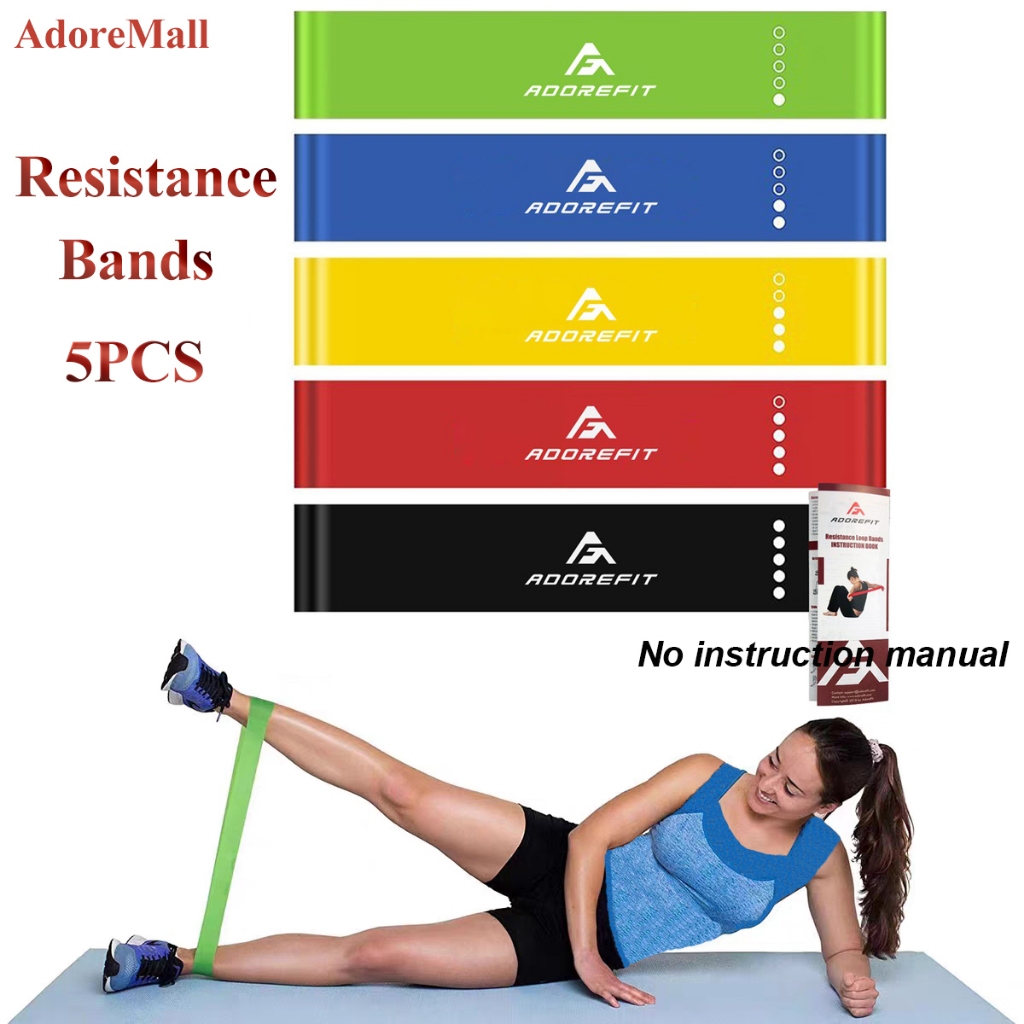 5 PCS Resistance Bands Exercise Loops Elastic Rubber Yoga Band For ...