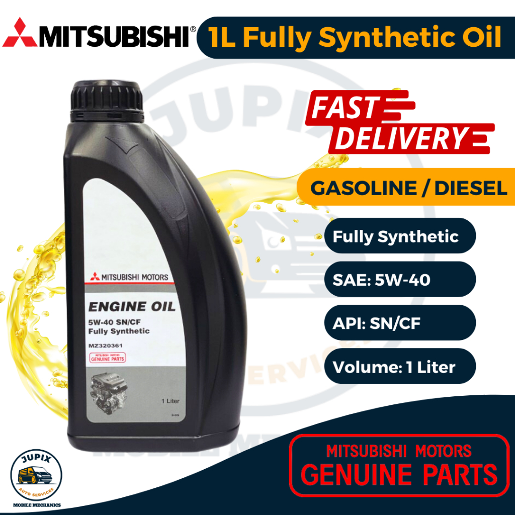 Mitsubishi Fully Synthetic Engine Oil 5W-40 1 Liter for Gasoline or ...