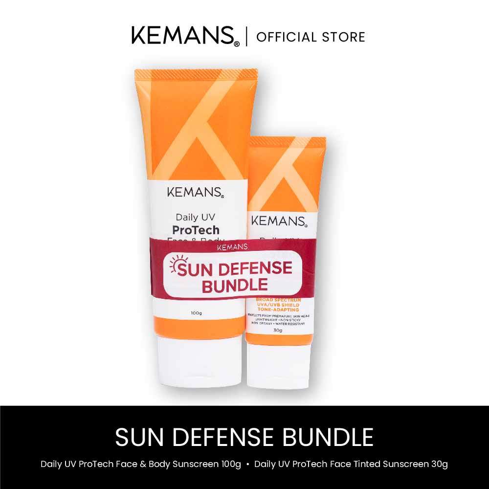Kemans Sun Defense Bundle (Sunscreen 100g + Tinted Sunscreen 30g ...