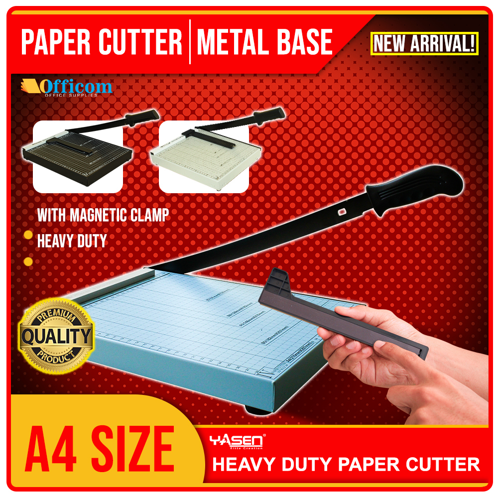 Officom Paper Cutter A4 Metal | Wood Manual Cutter Photo Paper Trimmer ...