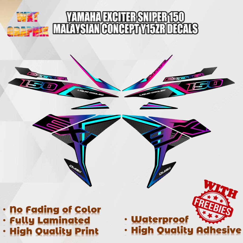 YAMAHA EXCITER SNIPER 150 MALAYSIAN CONCEPT Y15ZR DECALS (WATERPROOF ...