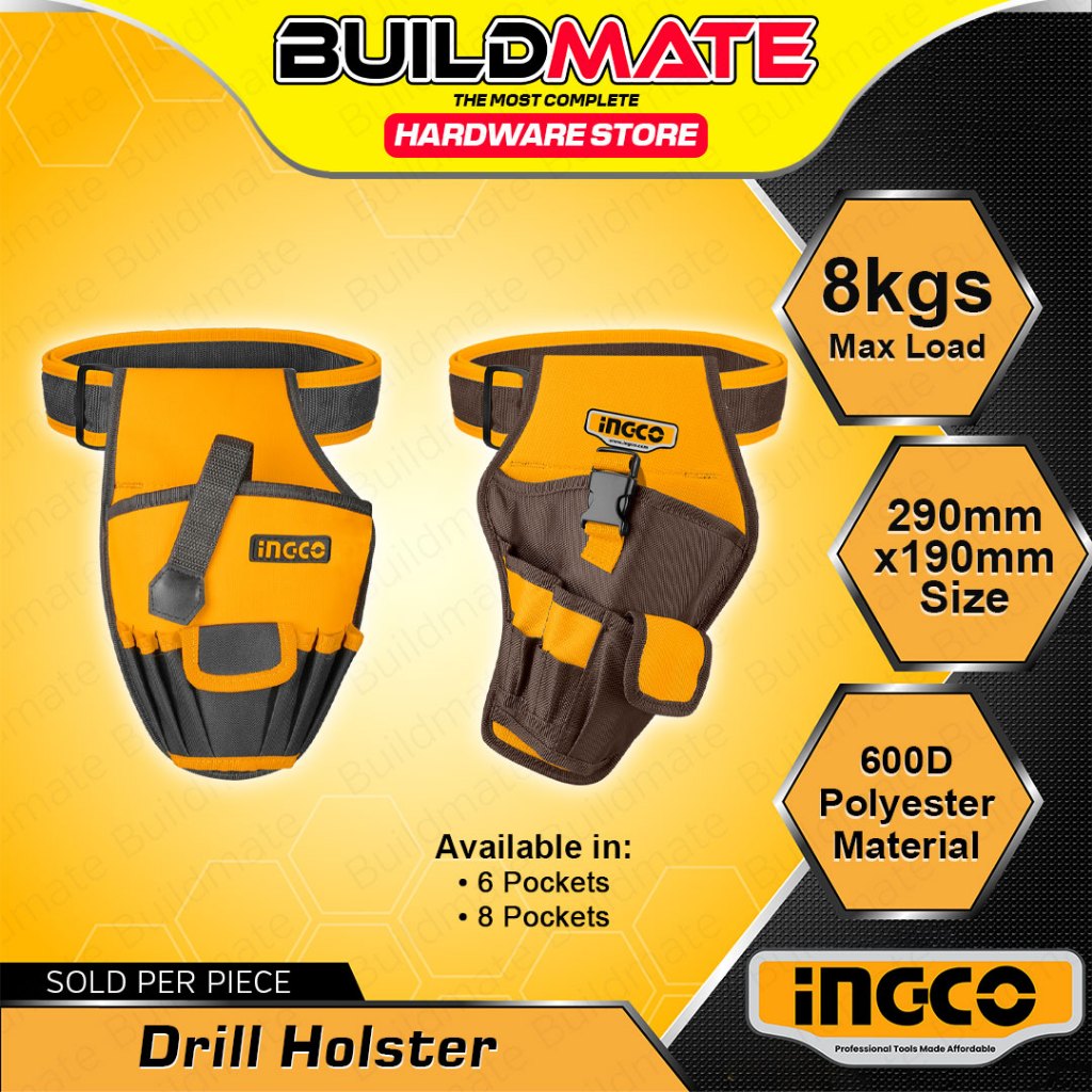 BUILDMATE Ingco Drill Holster Tool Bag 6PCS / 8PCS Pockets Organizer ...