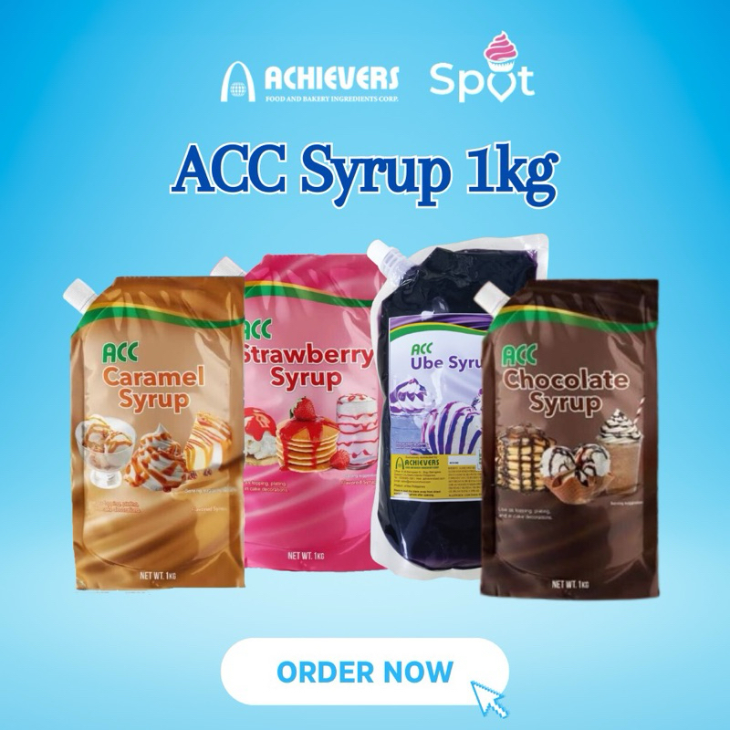 ACC Chocolate|Caramel|Ube|Strawberry Syrup 1kg | Shopee Philippines