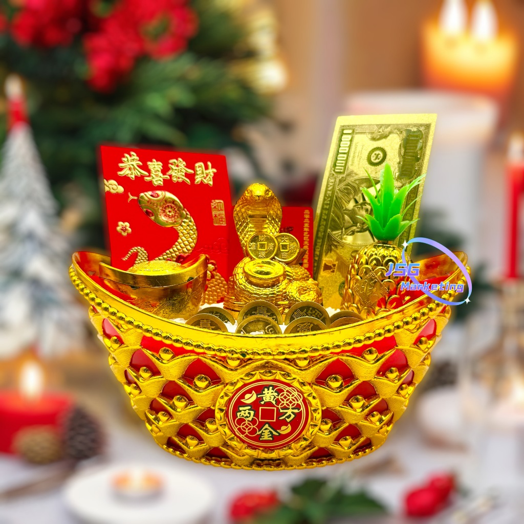 Feng Shui Charm 2025 Year of the Snake Prosperity Basket Set for Center ...