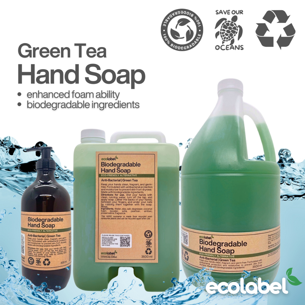 Eco-friendly Liquid Hand Soap Green Tea Scent 100% Biodegradable ...