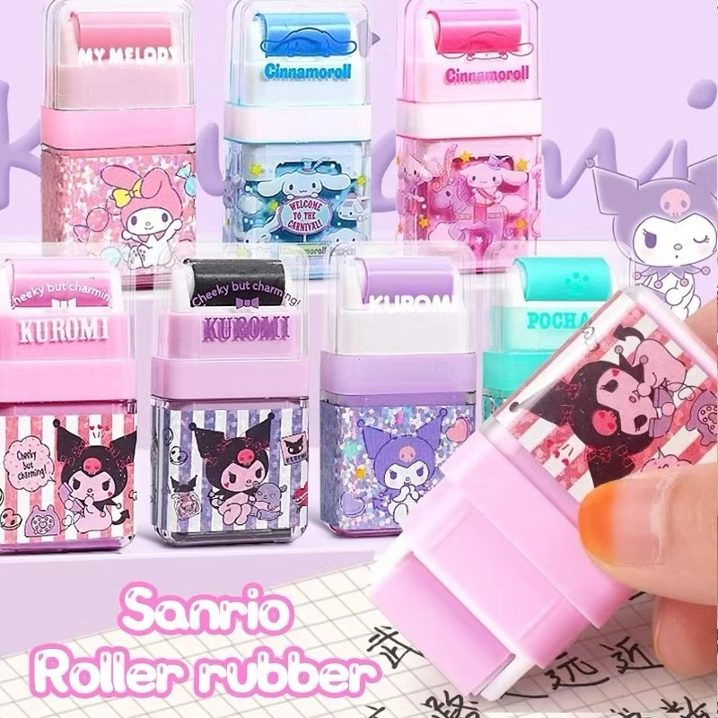 Sanrio Pencil Eraser Cartoon Animal Themed Roller Colorful Rectangle Eraser Mymelody Kuromi ...