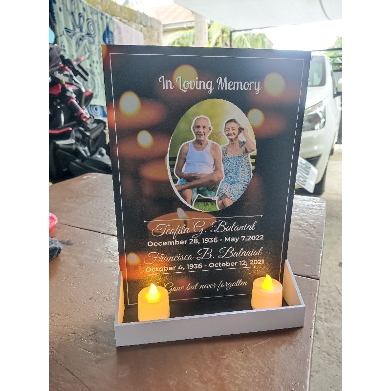 PERSONALIZED LAPIDA WITH LED CANDLES | Shopee Philippines