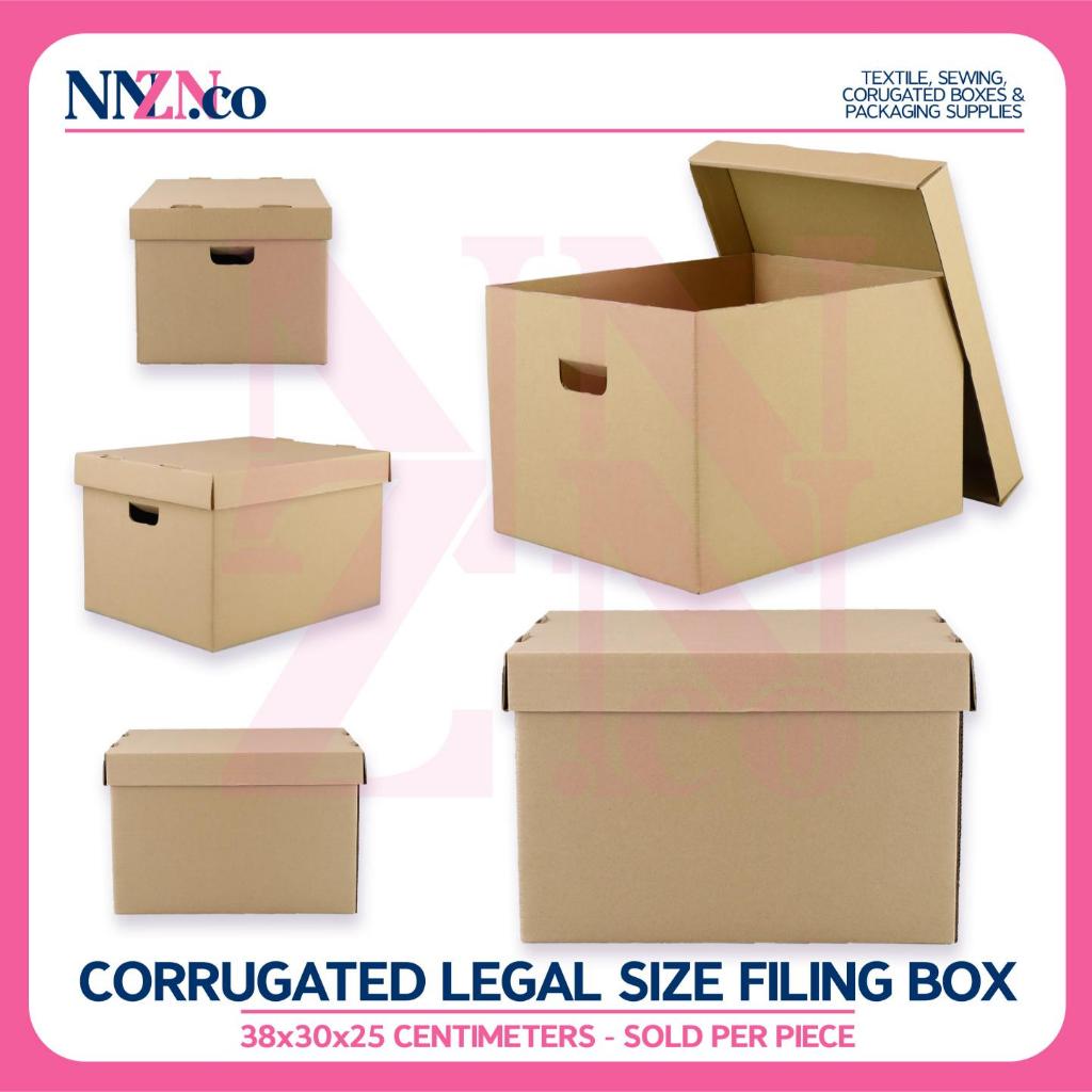 NNZN Corrugated Filing Box Storage Container Office Filing Box File Box ...