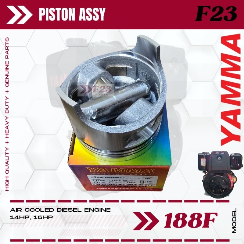 Piston Assy 188F, 14HP, 16HP Air Cooled Diesel Engine Yamma | Shopee ...