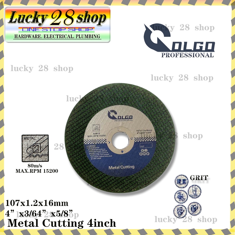OLGO Cutting Disc for Metal (4INCH) (NO CHOOSING COLOR) | Shopee ...