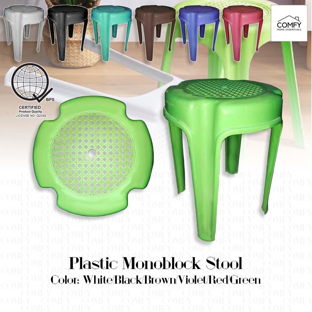 Monoblock Chair Round Stool Plastic Chair Plain Stackable Stools ...