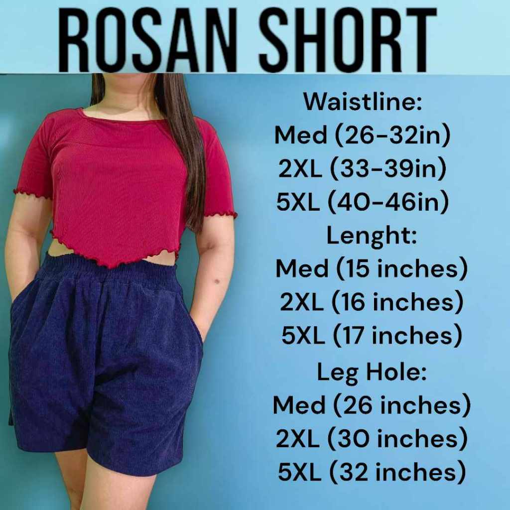 Rosan Plus Size Highwaist Corduroy Shorts for Women- Sizes Med to 5XL ...