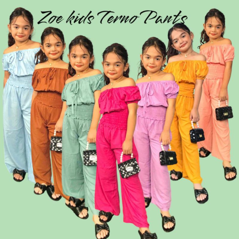 ZOE KIDS ELEGANT SMOCKING PUFFTOP SLEEVE TERNO PANTS FOR ALANGAN KIDS 6 ...