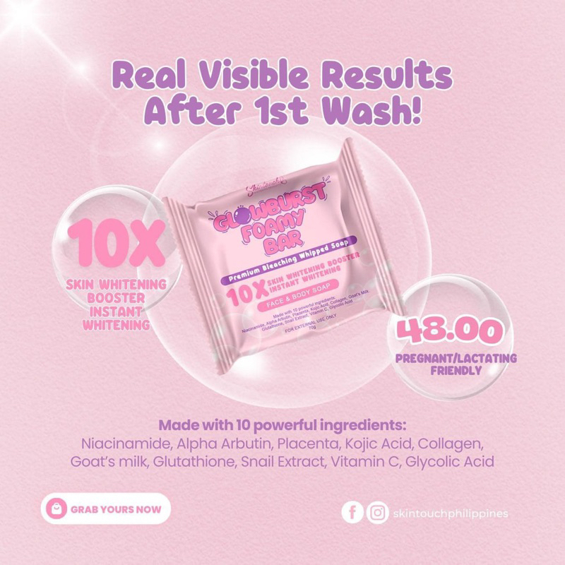 GLOW BURST FOAMY BAR!!!LATEST TREND SOAP | Shopee Philippines