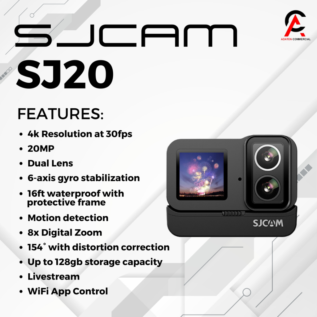SJCAM SJ20 Dual Lens Action Camera | Shopee Philippines