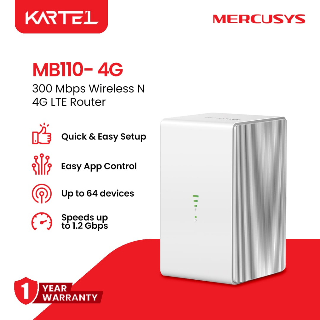 Mercusys MB110-4G | 300 Mbps Wireless N 4G LTE Router | Shopee Philippines