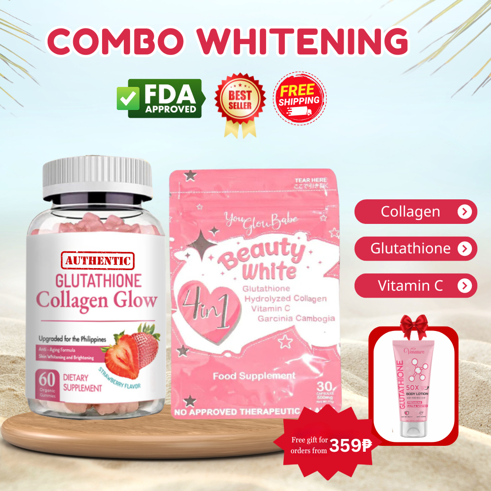 Combo Glutathione Collagen Glow And Beauty White You Glow Babe Anti-Aging Whitening Skin ...
