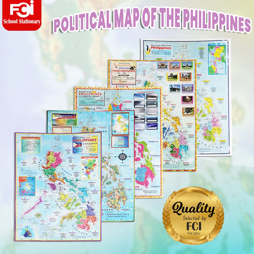 FCI Philippine Map with Sealed Plastic, Learning Tools for Exploring ...