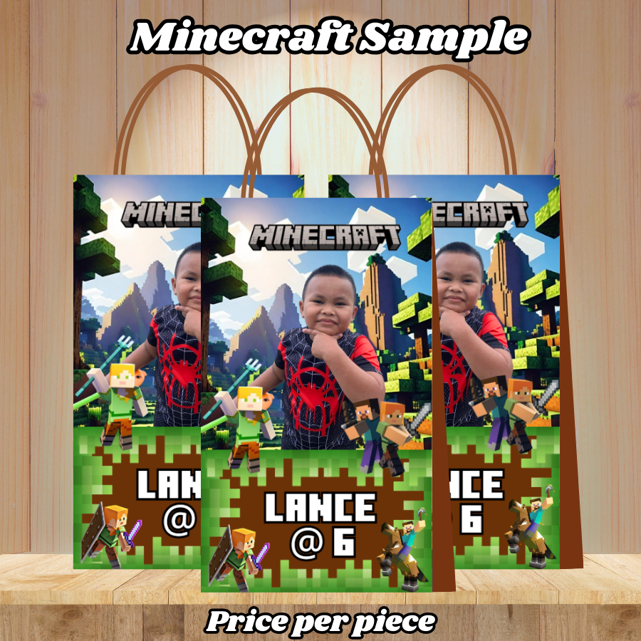 minecraft loot bag customize minecraft candy paper bag for birthday ...