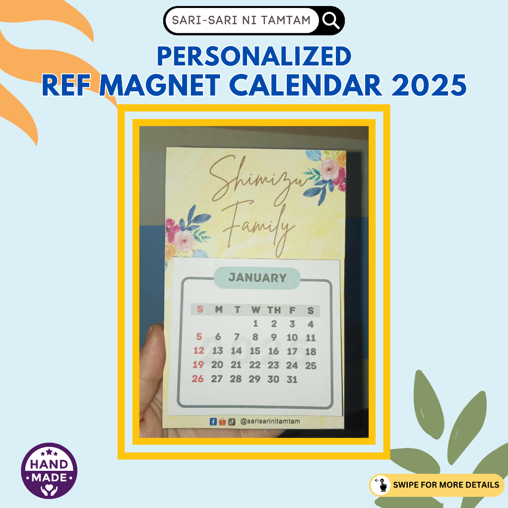 Personalized Ref Magnet Calendar 2025 | Souvenirs | Giveaways | Gift ...