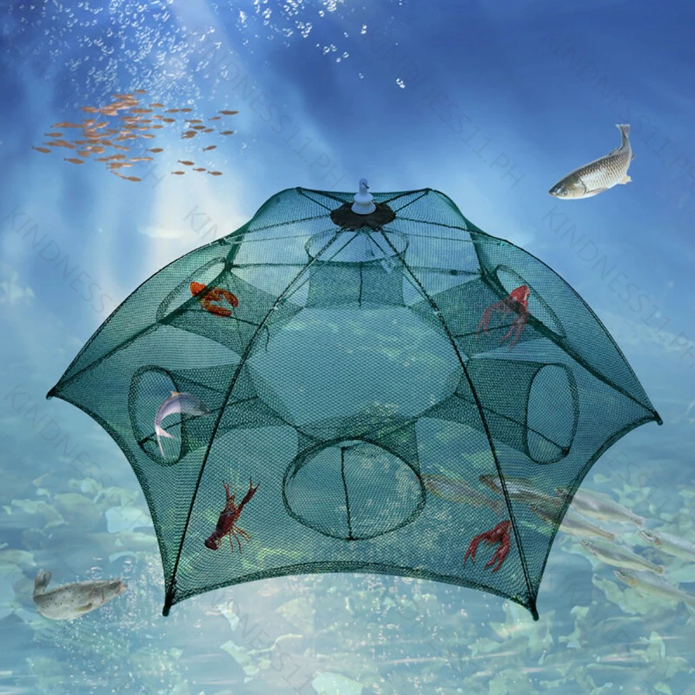 Folding Umbrella fish Net Fish Trap Portable Fishing Nylon Net ...