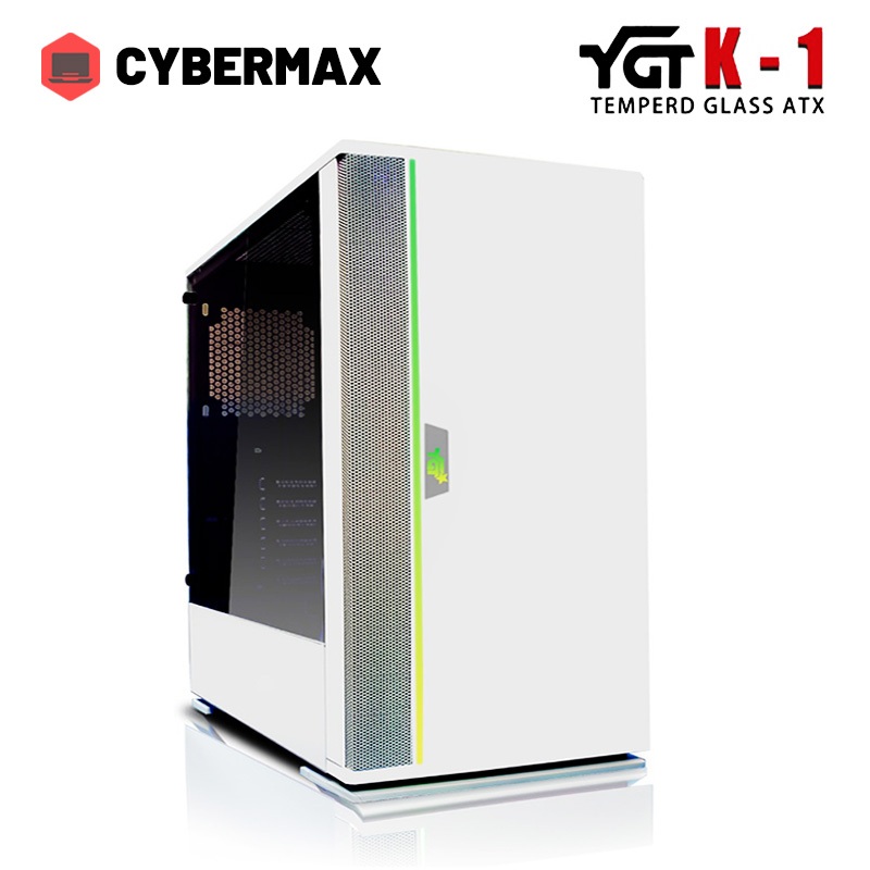 YGT ATX K1 White Gaming PC Case Tempered glass Computer Case MATX ...