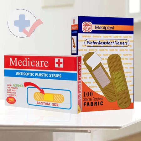 Medical Plaster Strips Adhesive Antiseptic Bandage Band Aid First Aid ...